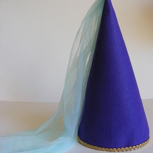 Felt Girls Princess Cone Hat- Renaissance- Veil- Medieval- Tulle-dress ...