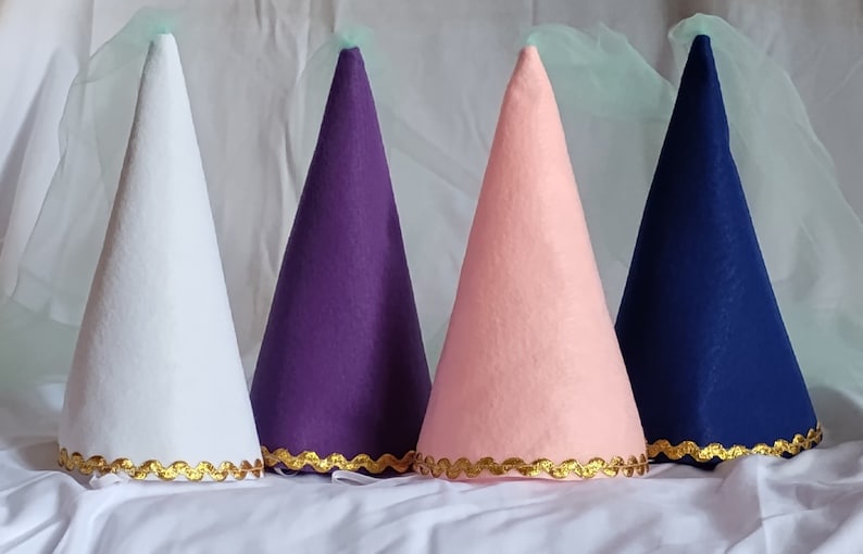 Felt Soft Form Princess Cone Hat – Medieval Renaissance Costume, Tulle ...