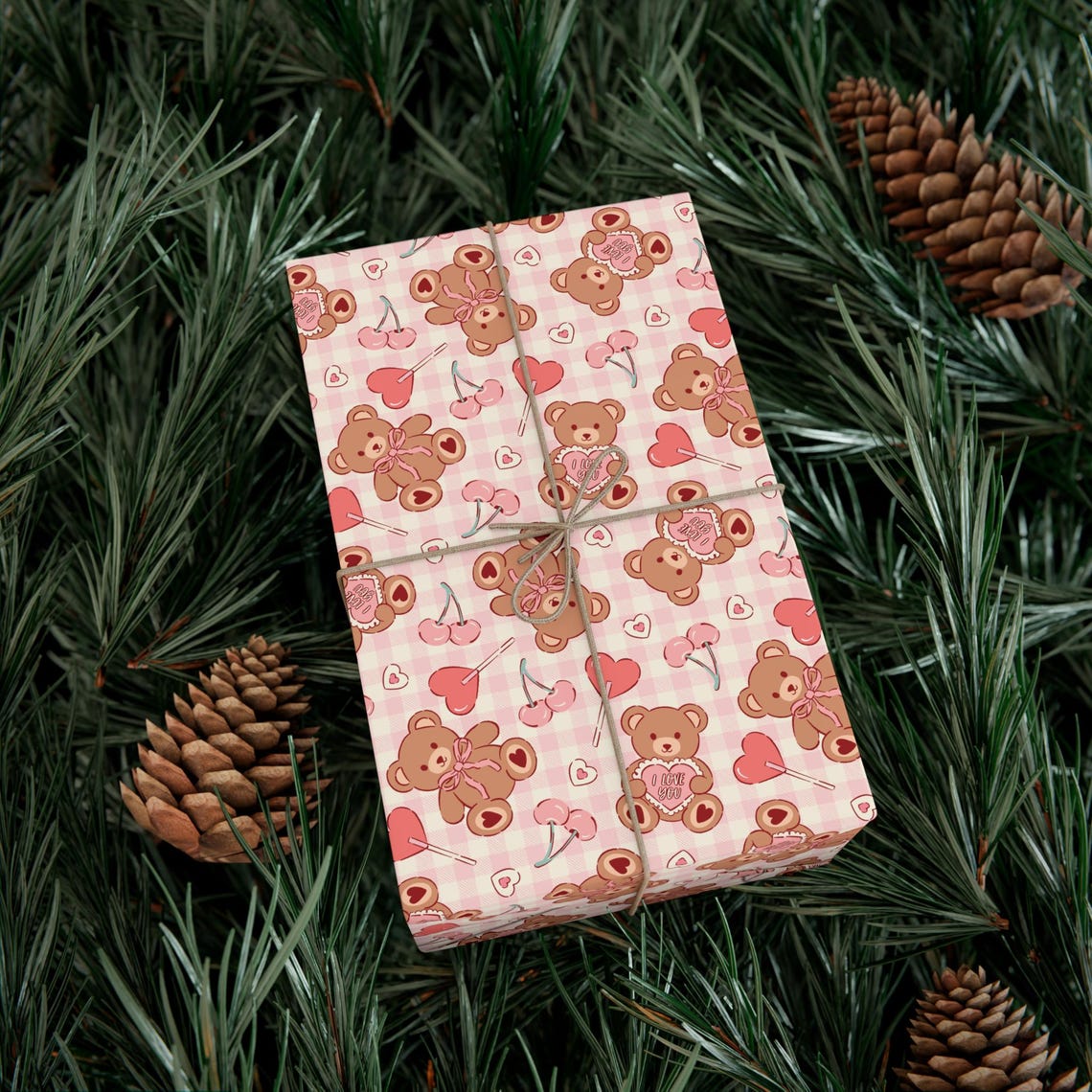 Gift Wrap Roll | Teddy Bear Wrapping Paper | Valentine's Day Wrapping ...