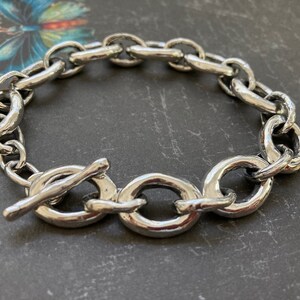 Big Oval Link Bracelet Duck Duck Goose in Sterling Silver & 18k Gold - Etsy