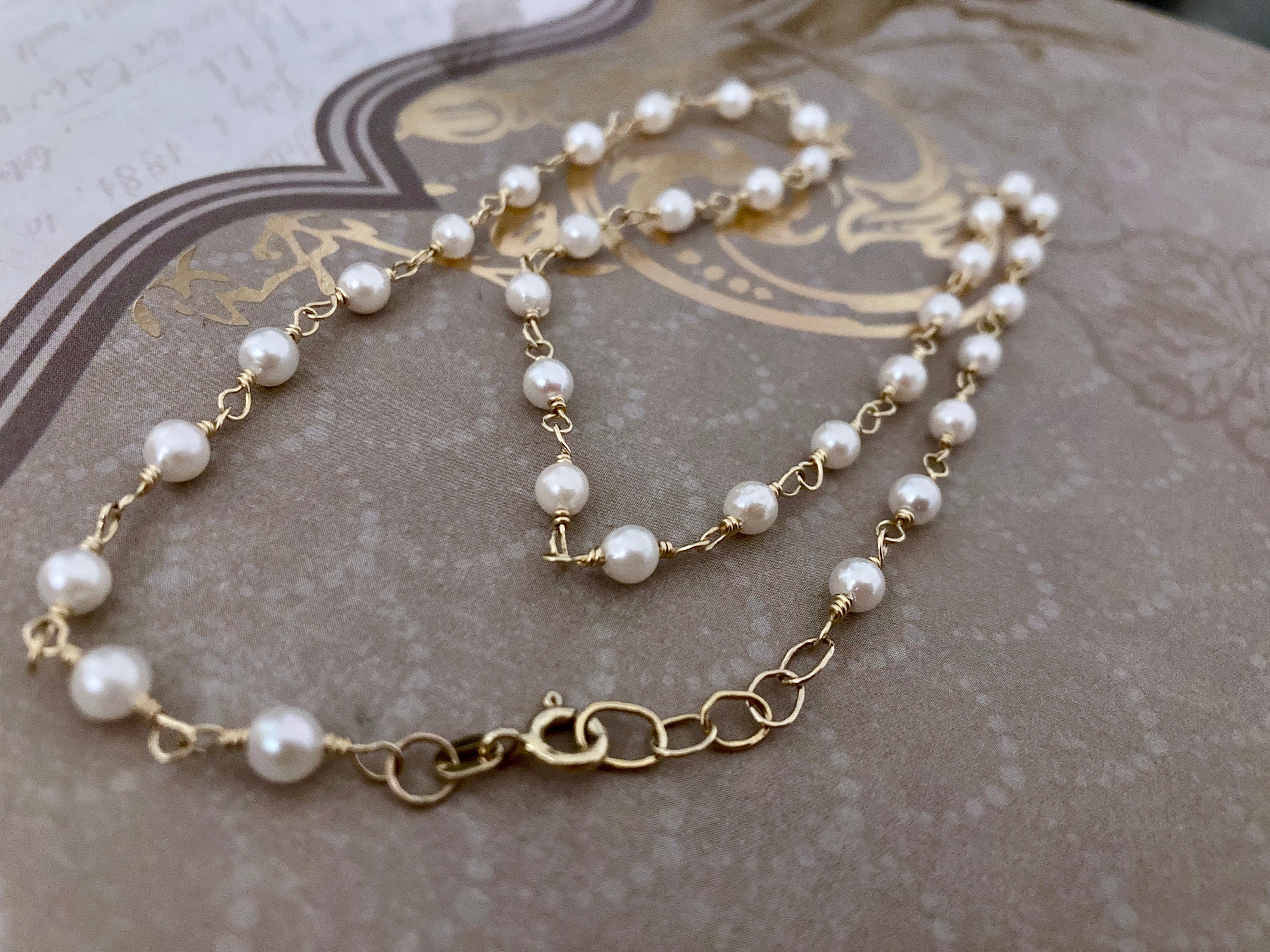 Baby Akoya Pearl Necklace 18k Gold - Etsy