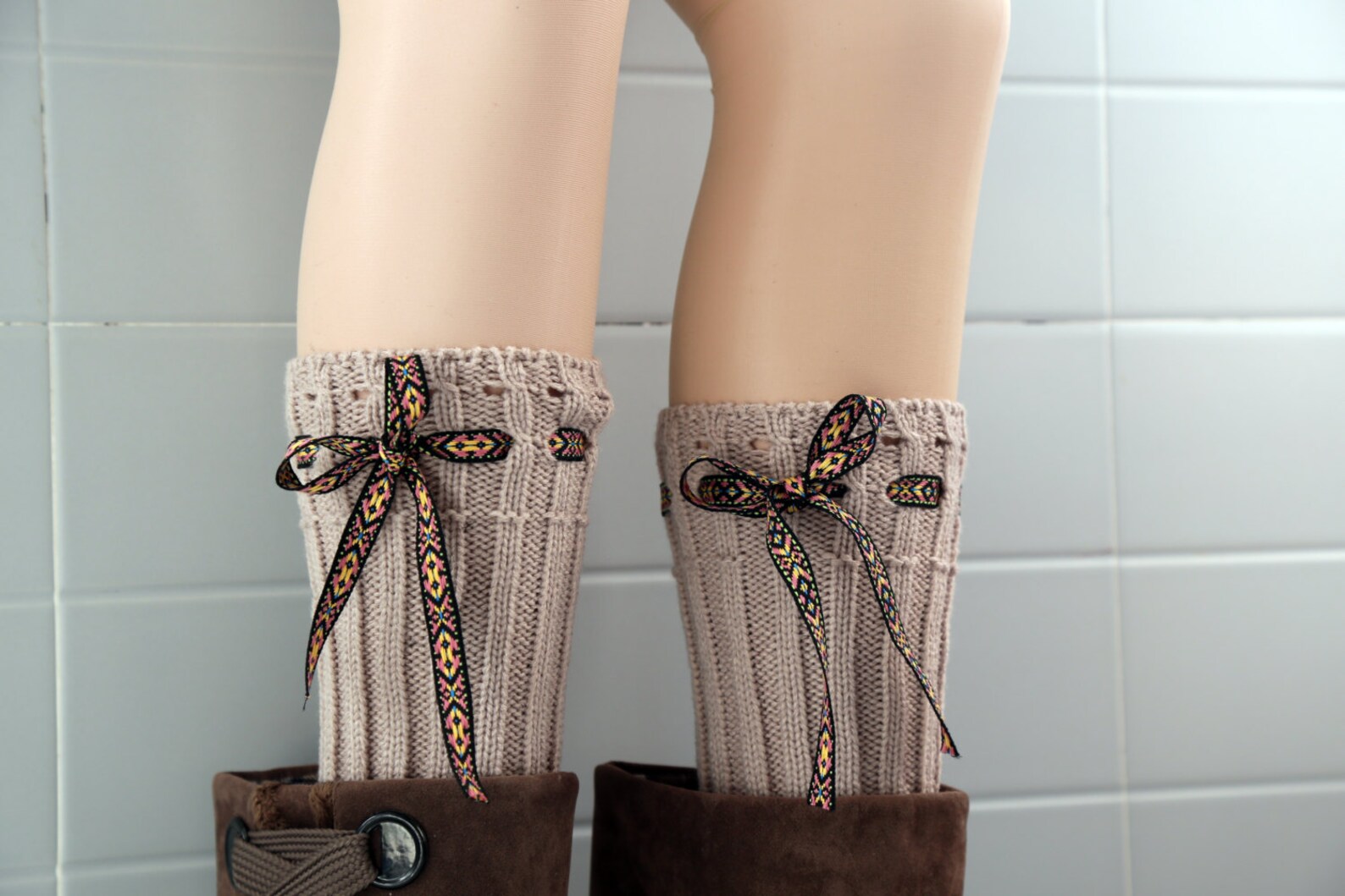 Womens Boot Cuffs Bowknot Cute Boot Cuffs Crochet Leg - Etsy
