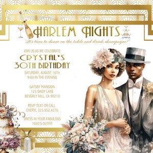 15 FABULOUS Harlem Nights Art Deco Birthday / Event Invitation - Etsy