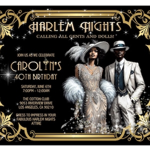 15 FABULOUS Harlem Nights Sophisticated Birthday / Event Invitation ...