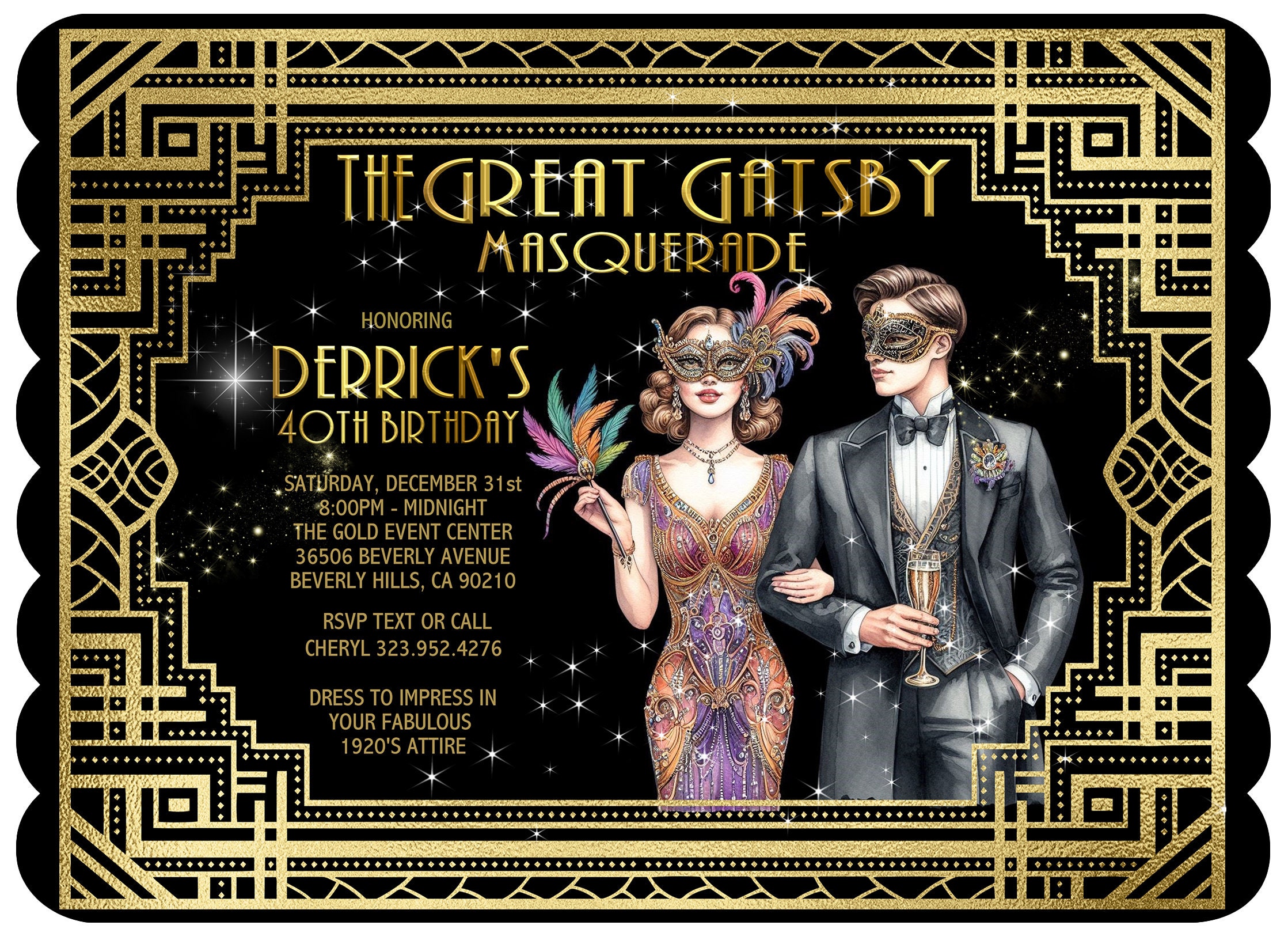 15 FABULOUS Gatsby Mardi Gras / Masquerade Birthday / Event - Etsy