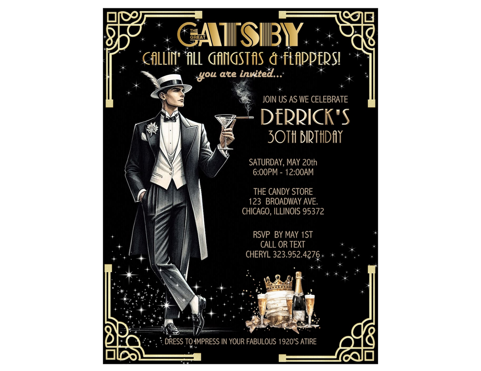 15 FABULOUS "ready for My Gatsby Party!" / Event Invitation (digital ...