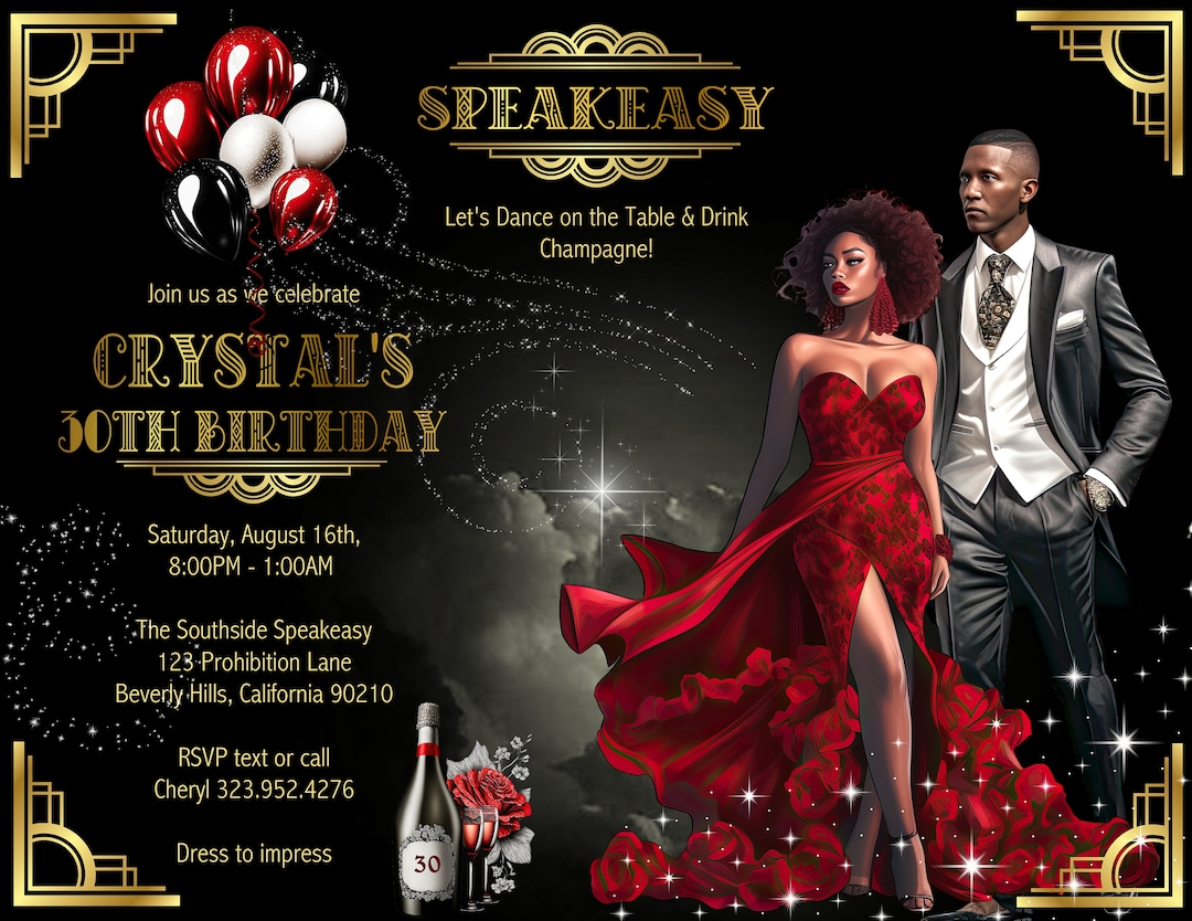 15 FABULOUS Harlem Nights Speakeasy Birthday / Event Invitation - Etsy