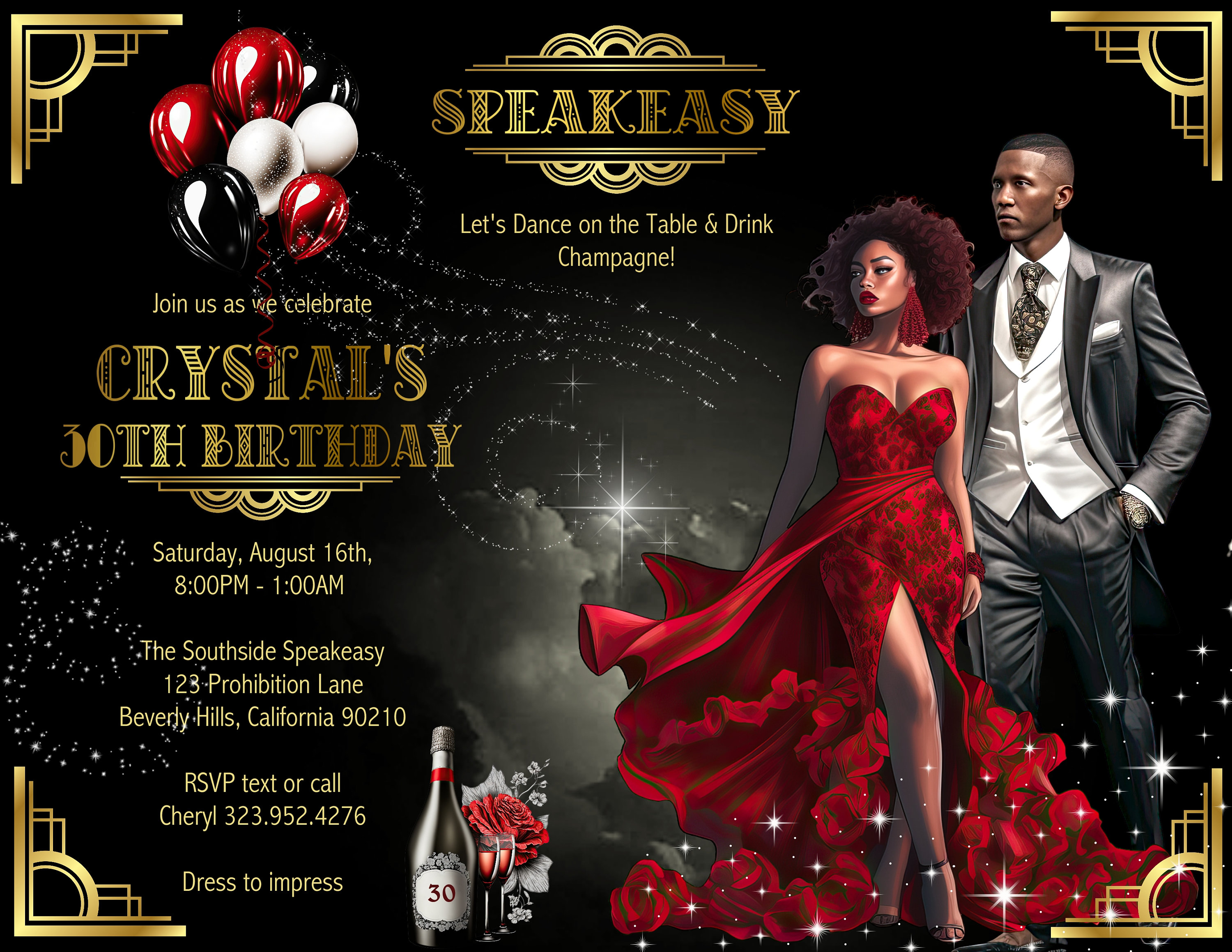 15 FABULOUS Harlem Nights Speakeasy Birthday / Event Invitation - Etsy