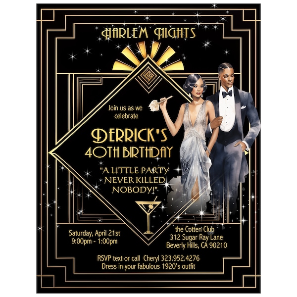 Harlem Nights Invite - Etsy