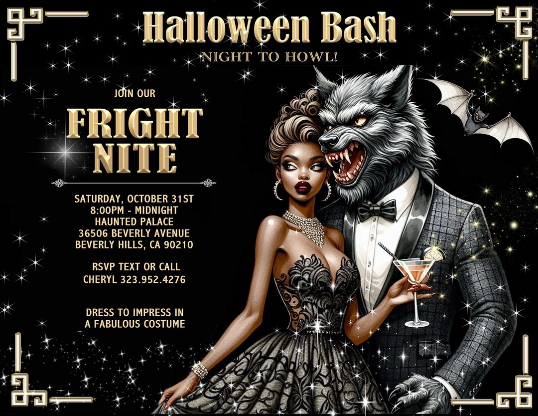 Big Bad Wolf Halloween Invitation: Fright Nite Party, Set of 15 - Etsy