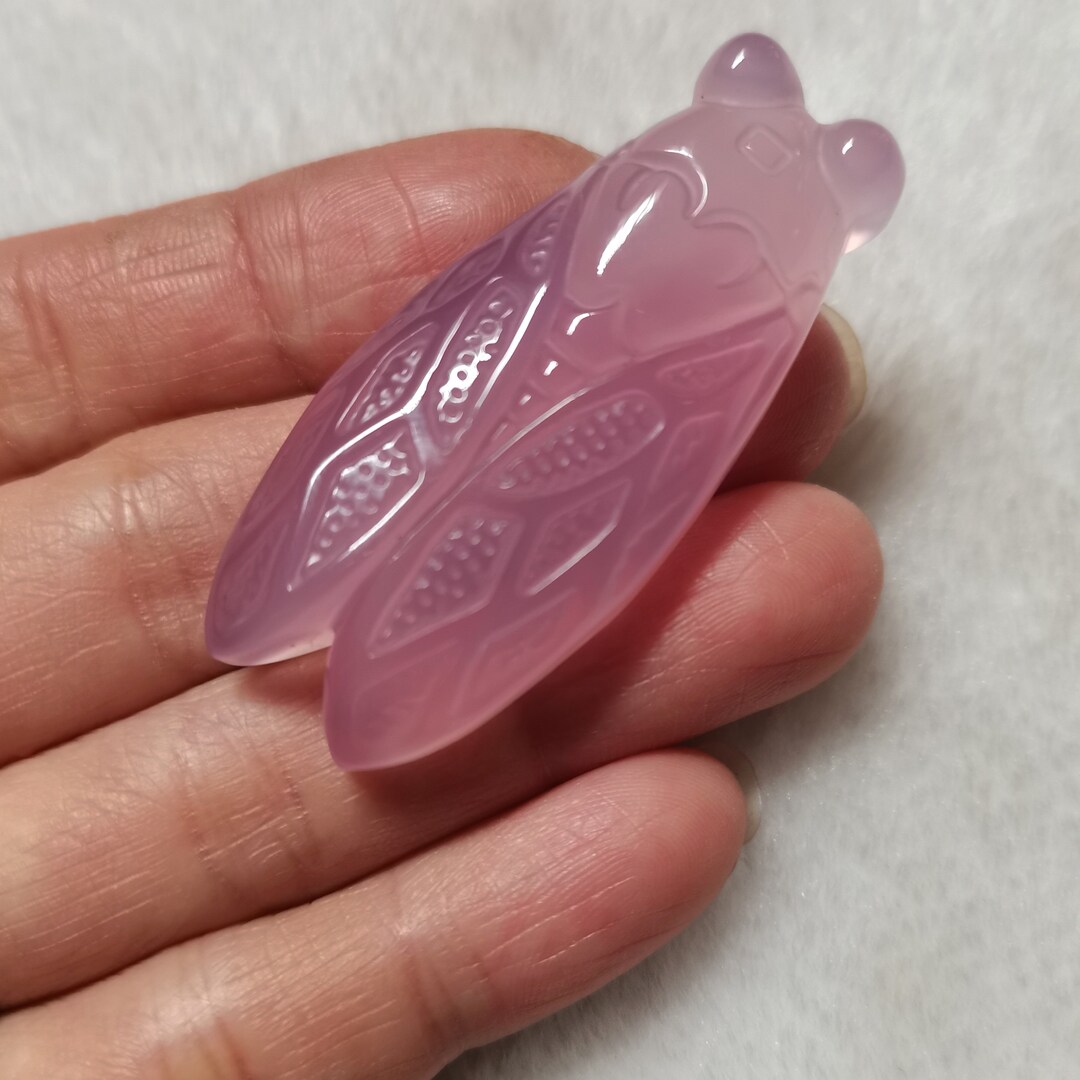 Cicada Pendant Carved Quartz Gemstone Pendant Semipreious Stone Pendant ...