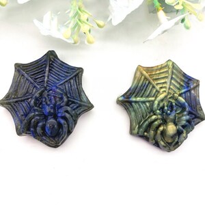 Spider Carved Labradorite Gemstone.halloween Decors Gifts - Etsy