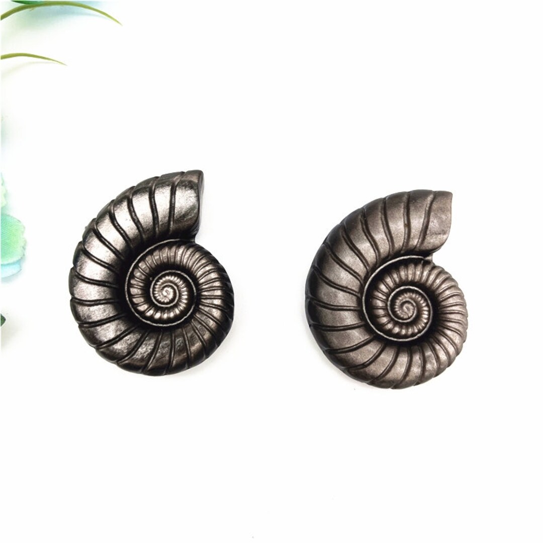 Silver Obsidian Sea Shell Pendant Gemstone Jewelry - Etsy