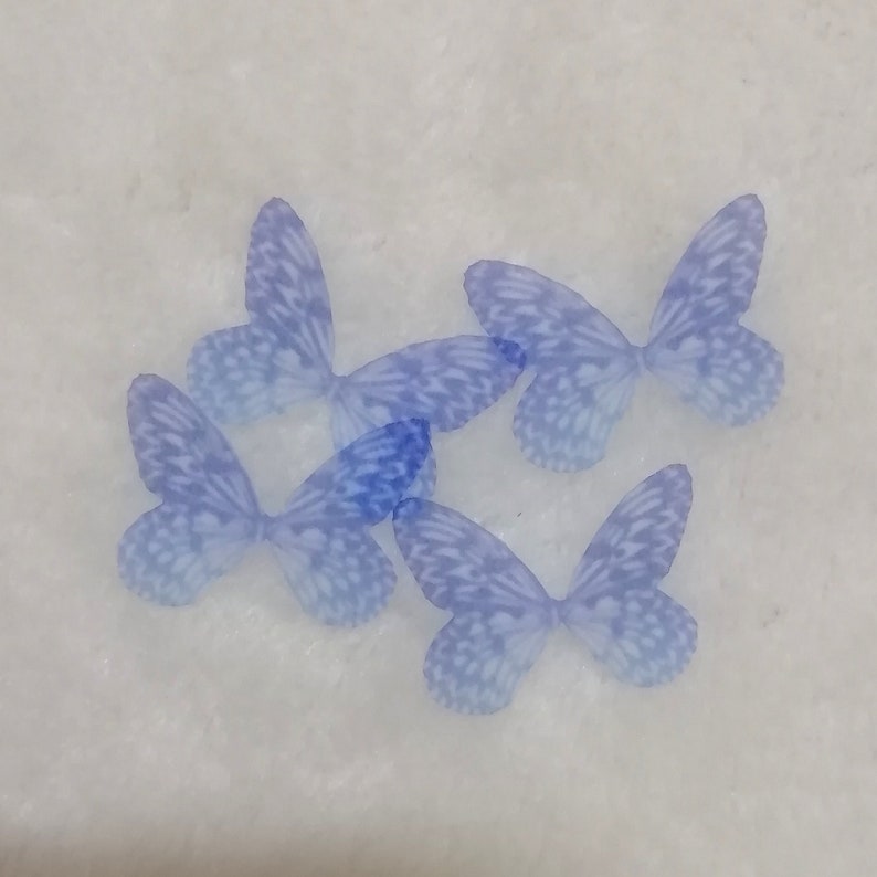 Butterfly Wings 40MM Blue Organza Fabric Butterfly Fairy - Etsy