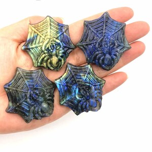 Spider Carved Labradorite Gemstone.halloween Decors Gifts - Etsy