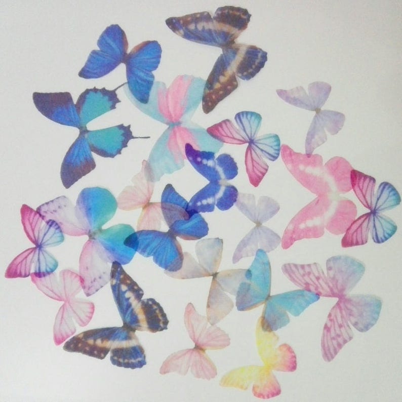 Butterfly Wings 50 Pcs Mixed Color Fabric Butterfly Wings in - Etsy