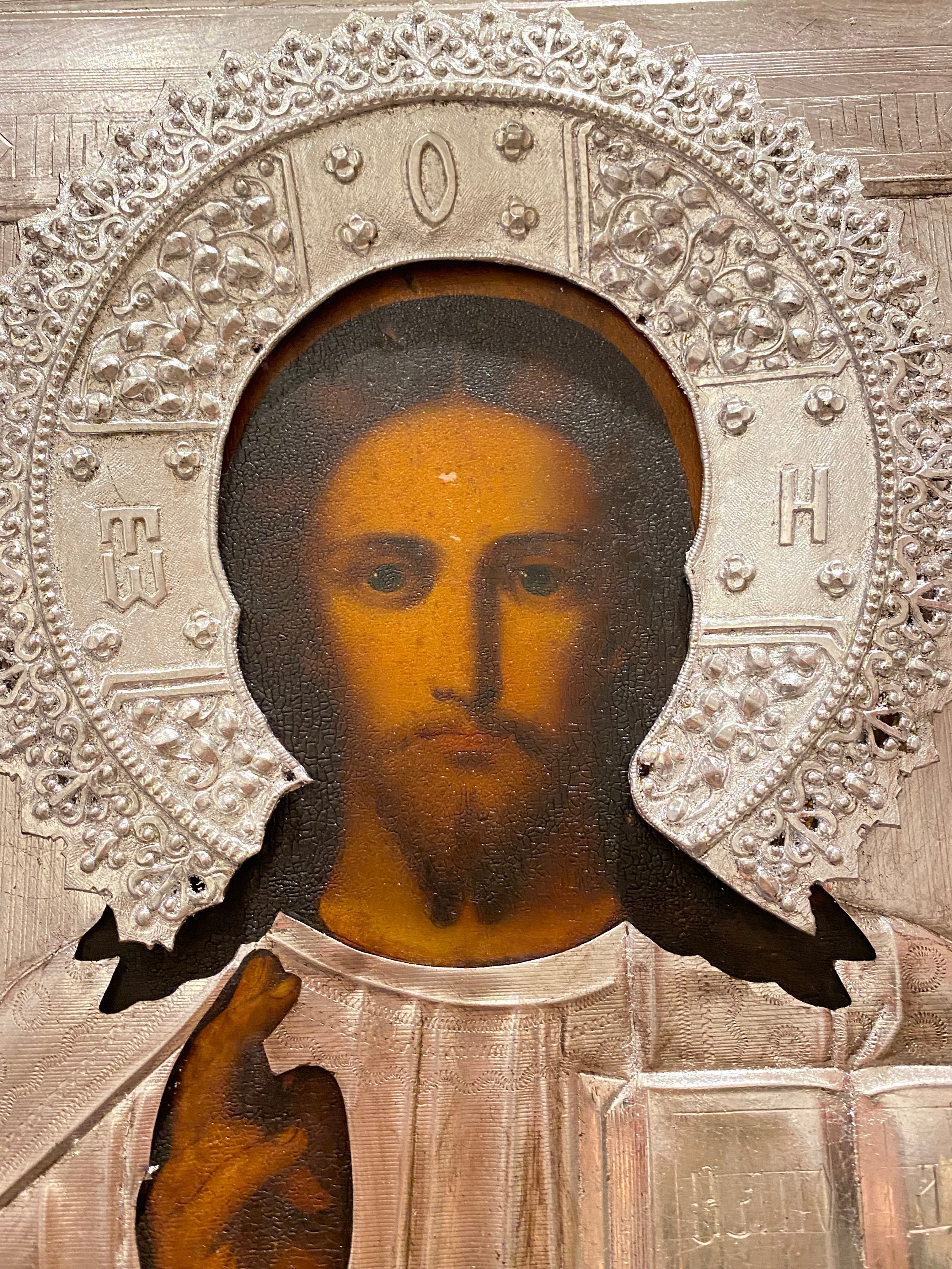 An Antique Eastern European Jesus Christ Pantocrator Icon, XIX Century ...