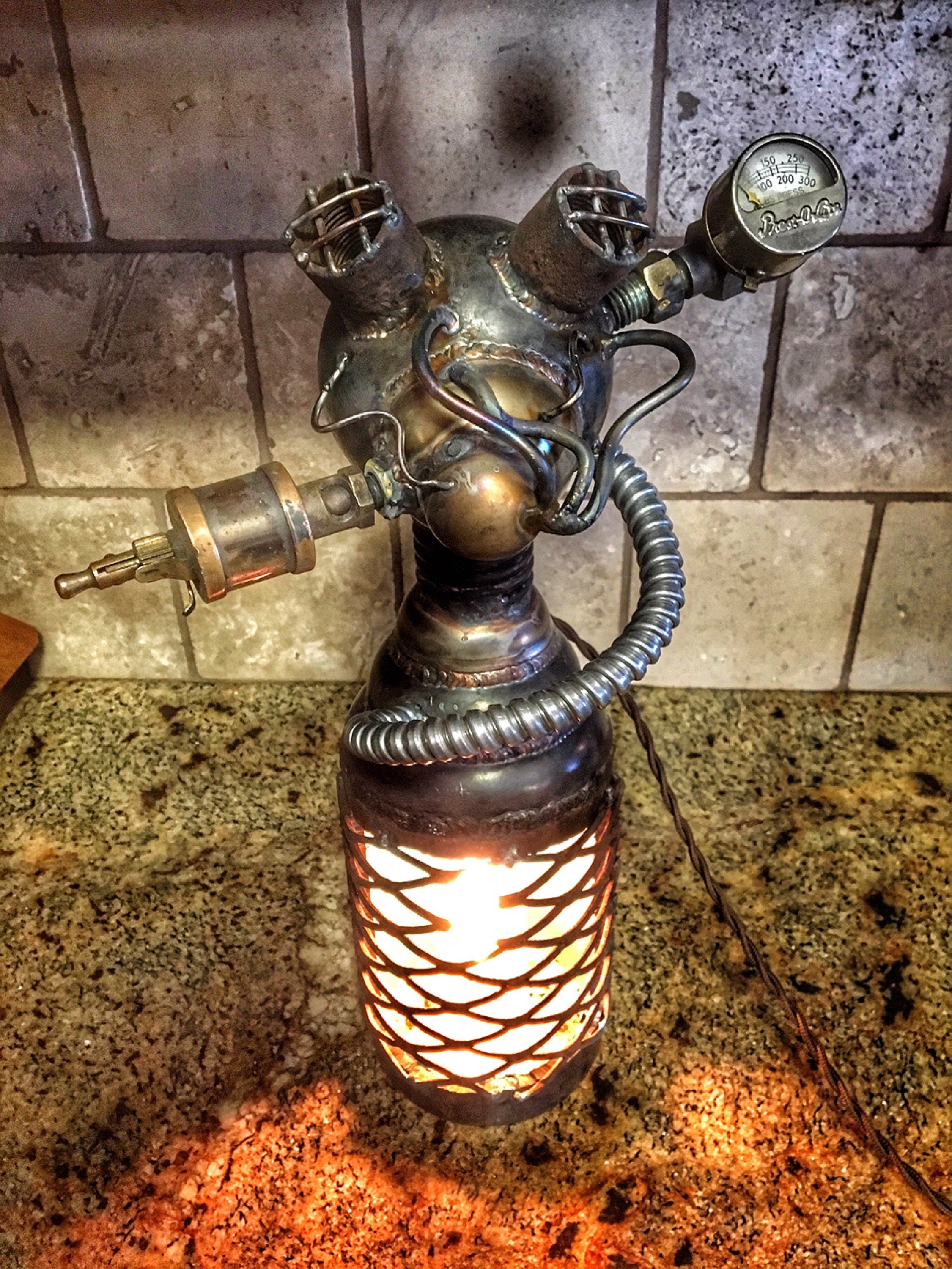 Steampunk Android/Gas Mask Lamp | Etsy