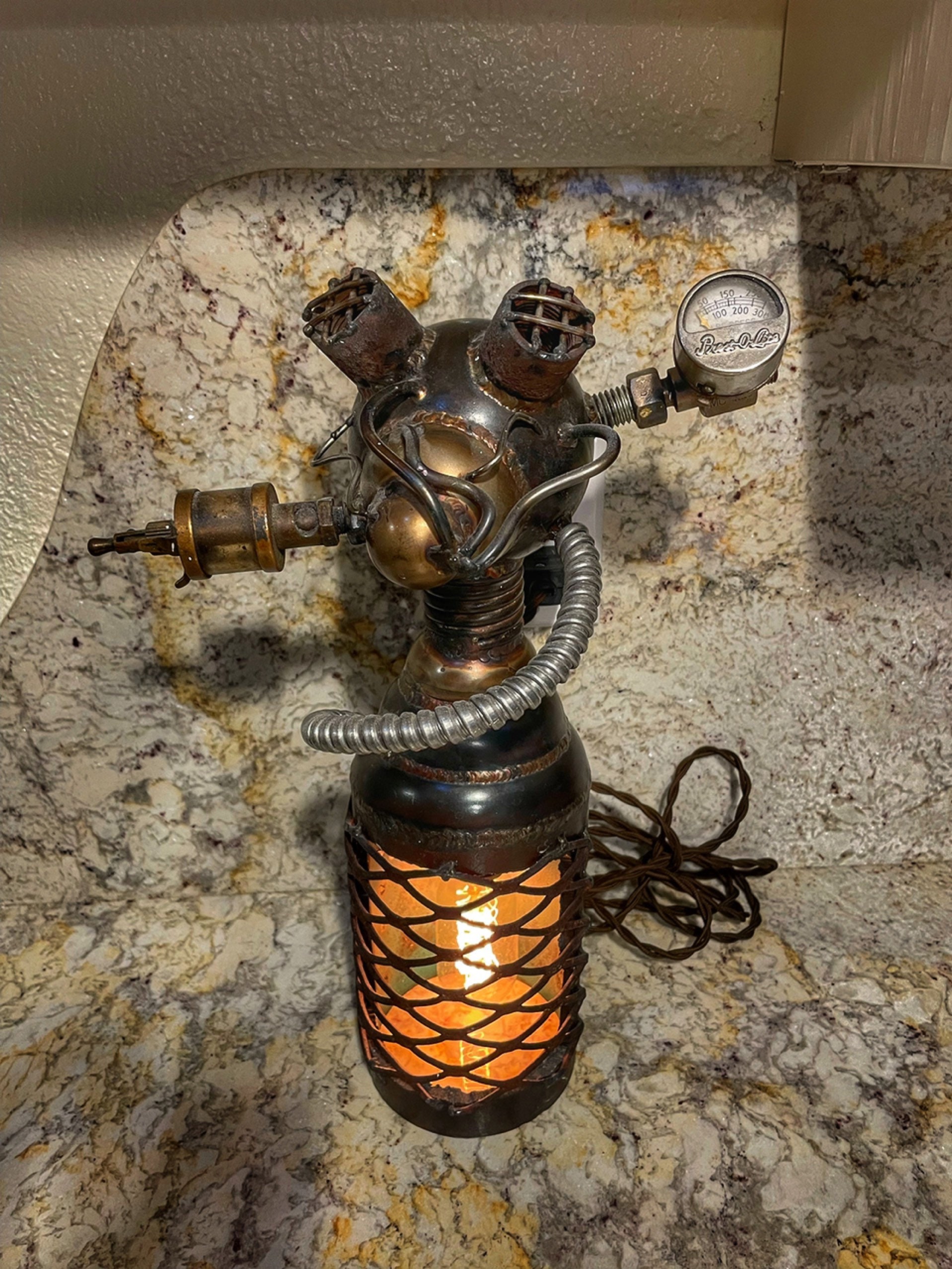 Steampunk Android/gas Mask Lamp | Etsy