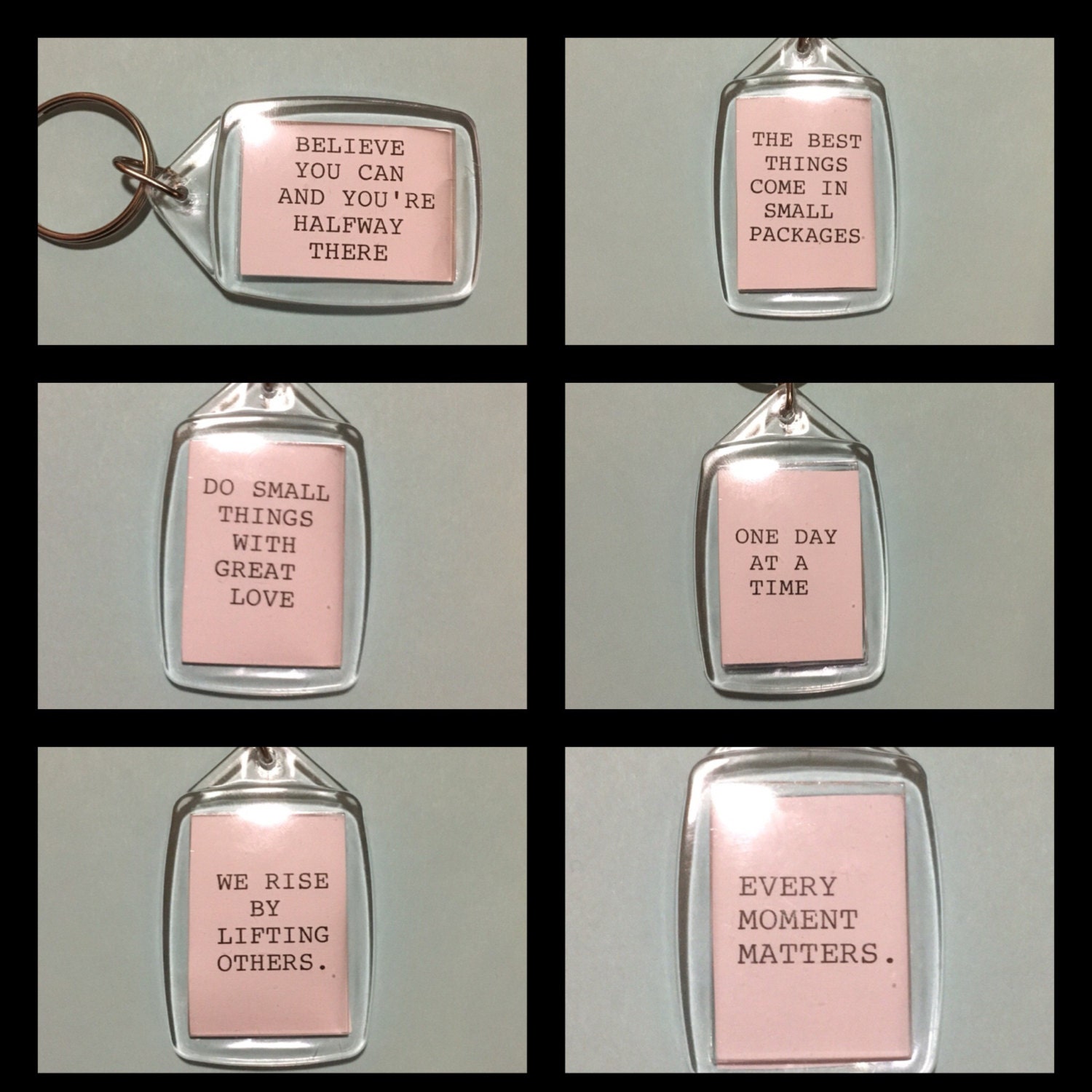 One Day at a Time hand Typed Quote Acrylic Keyring Keychain - Etsy ...