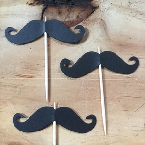 Black Mustache Cupcake Cake Toppers Wedding, Birthday, Event. Set of 10 ...