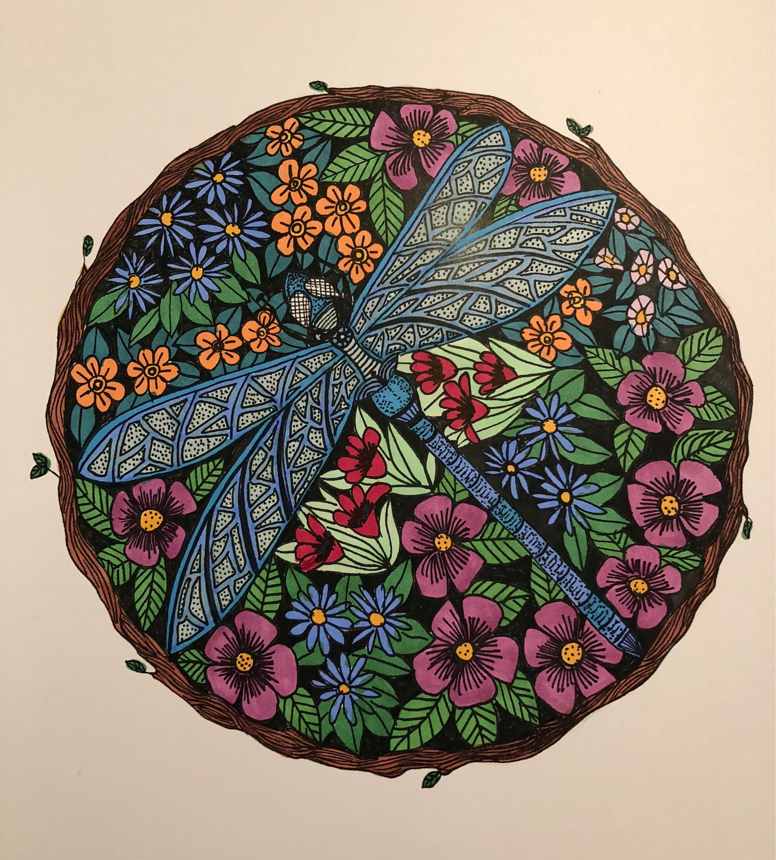 Dragonfly Ink Drawing Wall Art Print of Original Ink Drawing - Etsy ...