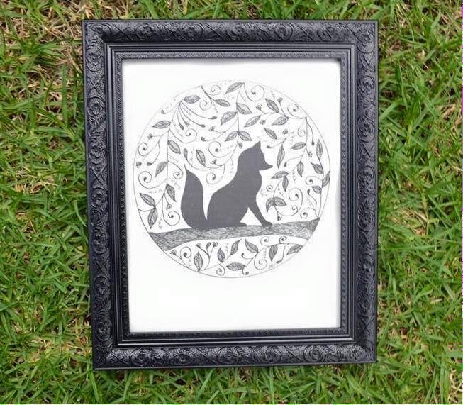 Foxy Fox Wall Art Print of Original Ink Drawing Limited | Etsy