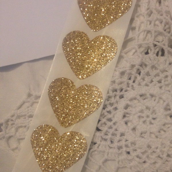 Gold Heart Stickers - Etsy