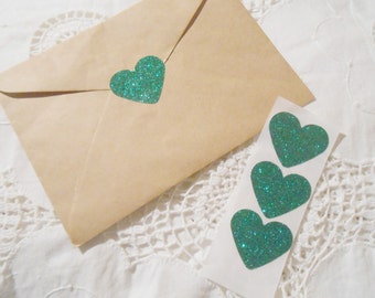Green Heart Stickers | Etsy