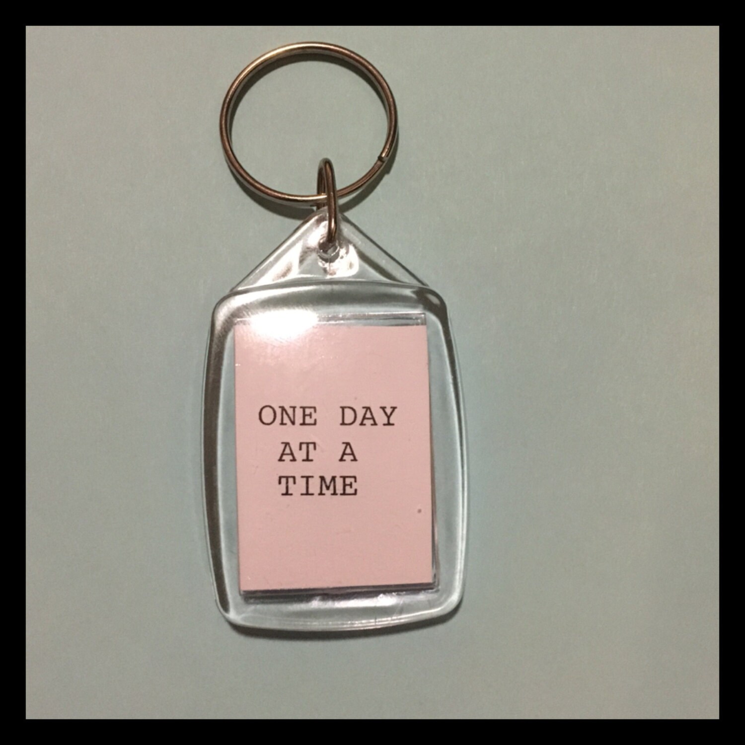 One Day at a Time hand Typed Quote Acrylic Keyring Keychain - Etsy ...