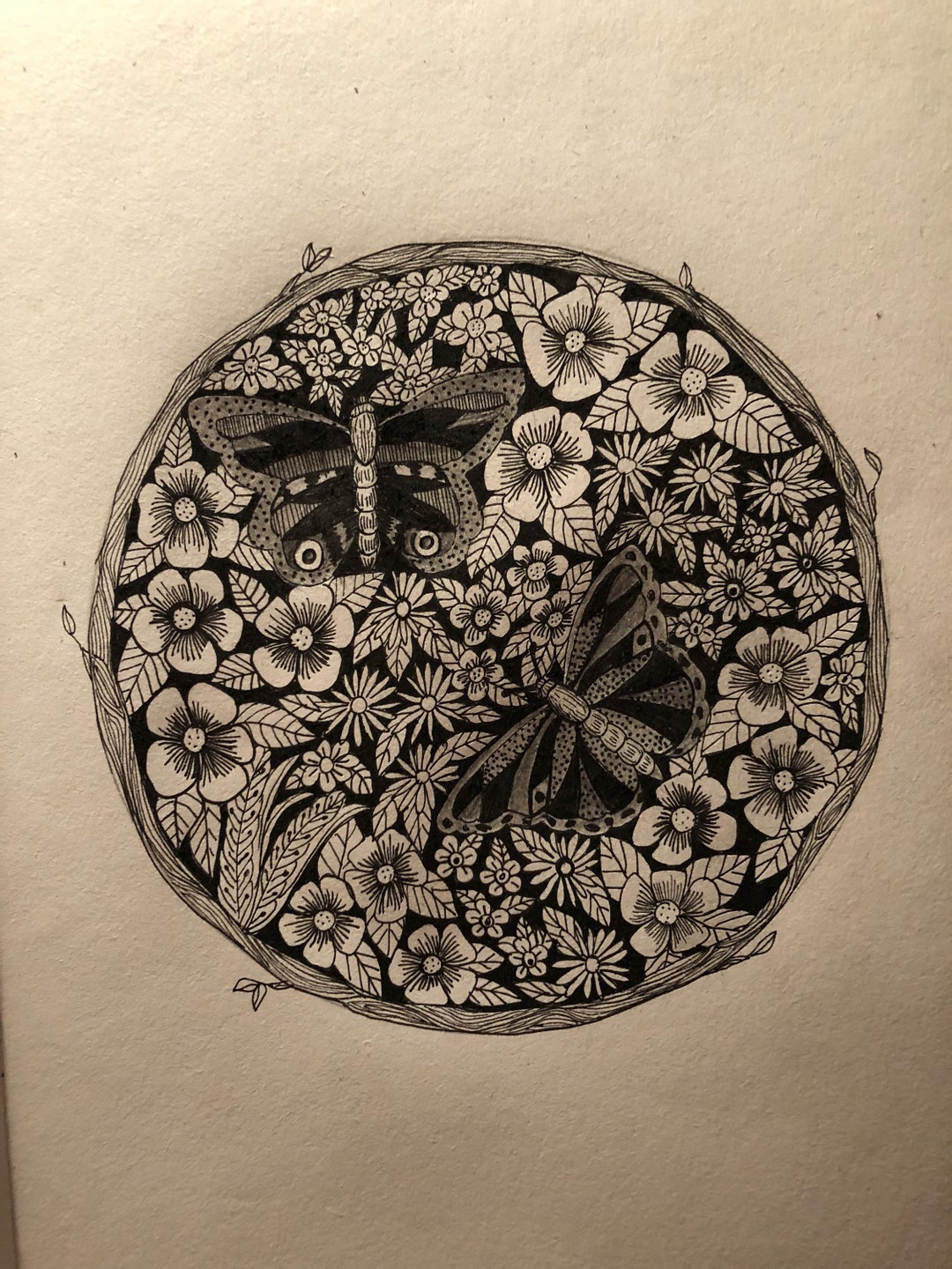 Moths Ink Drawing Wall Art Print of Original Ink Drawing Limited ...