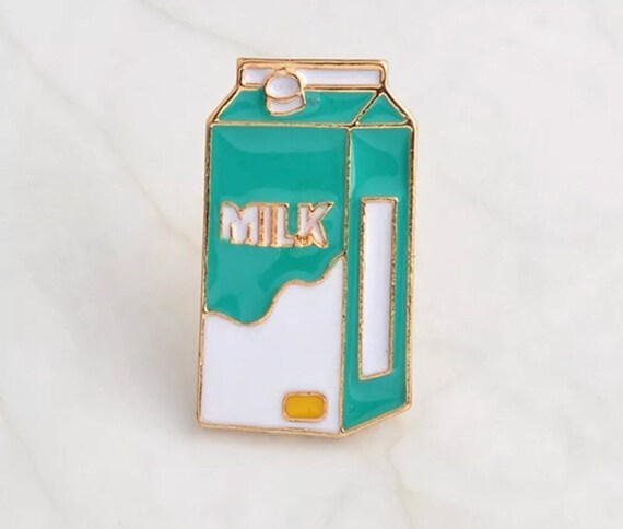 Milk Carton Pin Enamel Pin Brooch Badge Kitsch Cool Lapel Etsy