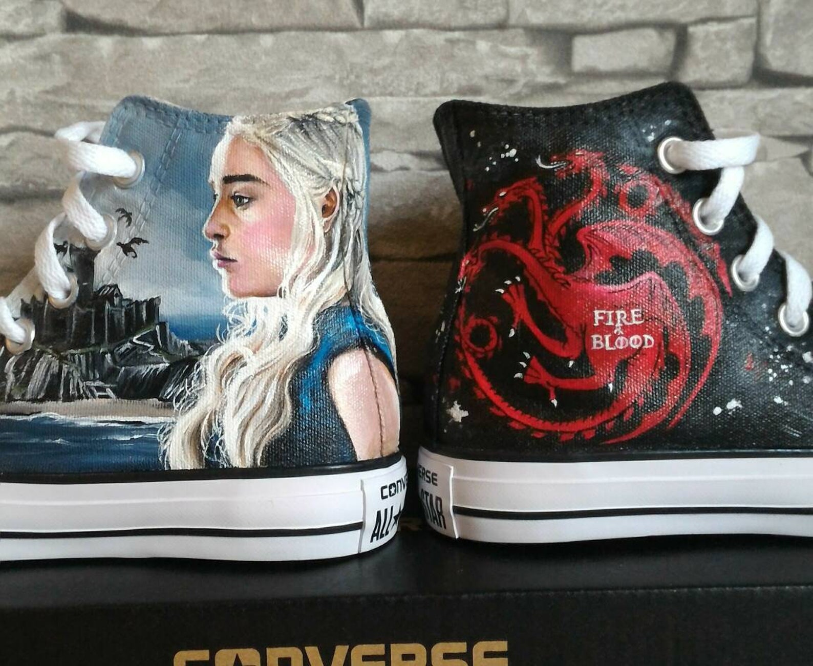 Game of Thrones Hand Painted Shoes Daenerys Custom Shoes | Etsy