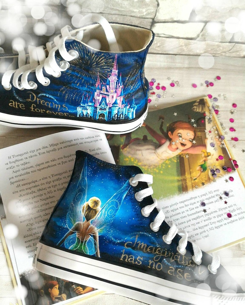 Disney Hand Painted Shoes , Disney Shoes, Tinkerbell Shoes , Hand ...