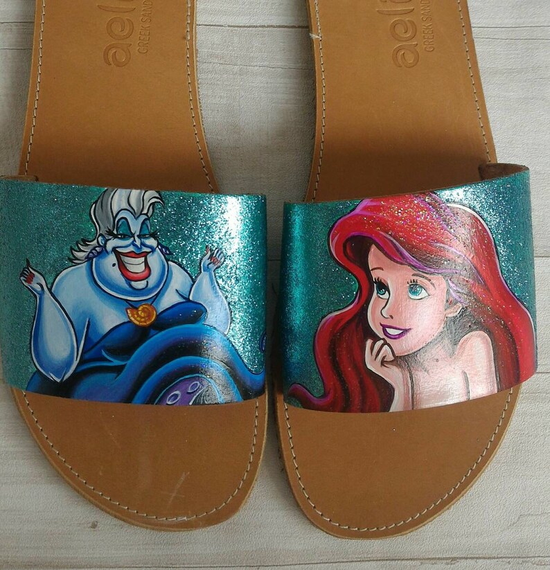 Leather Sandals ,disney Sandals,disney Style,ariel,the Little Mermaid ...