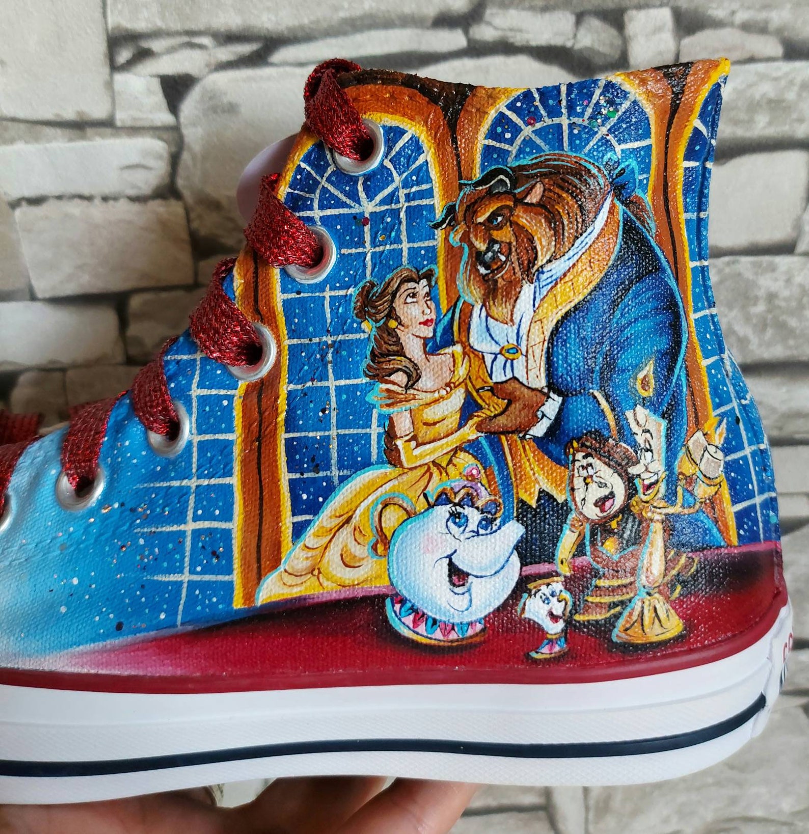 Disney Shoes ,beauty and the Beast Shoes ,beauty and the Beast ,hand ...