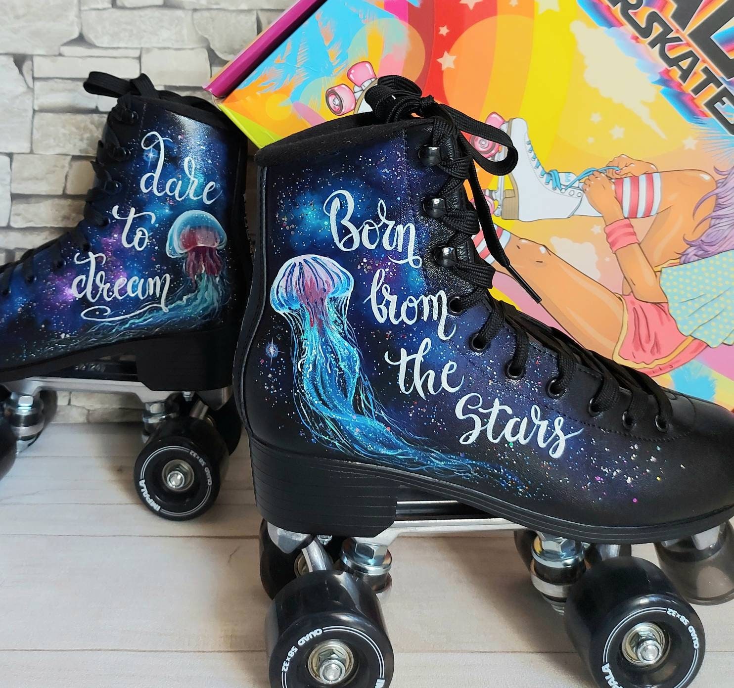 Hand-painted Galaxy Quad Skates: Custom Abstract Roller Skates - Etsy
