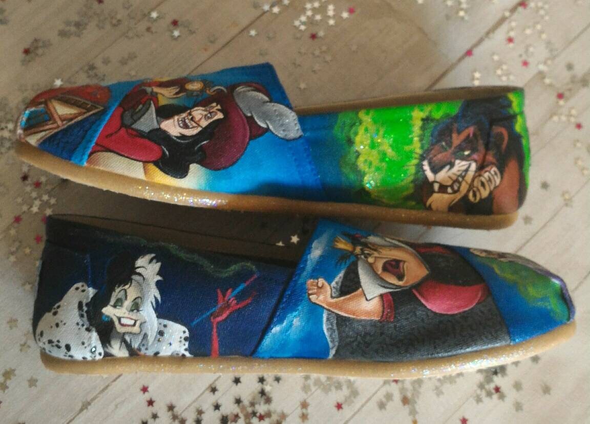 Disney Shoesdisney Princessesdisney Villains Custom Shoes | Etsy