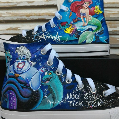Customizable Disney Hand Painted Converse Shoes Tinkerbell - Etsy