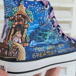 Rapunzel Shoes, Tangled Shoes, Disney Shoes, Hand Painted Shoes, Custom ...