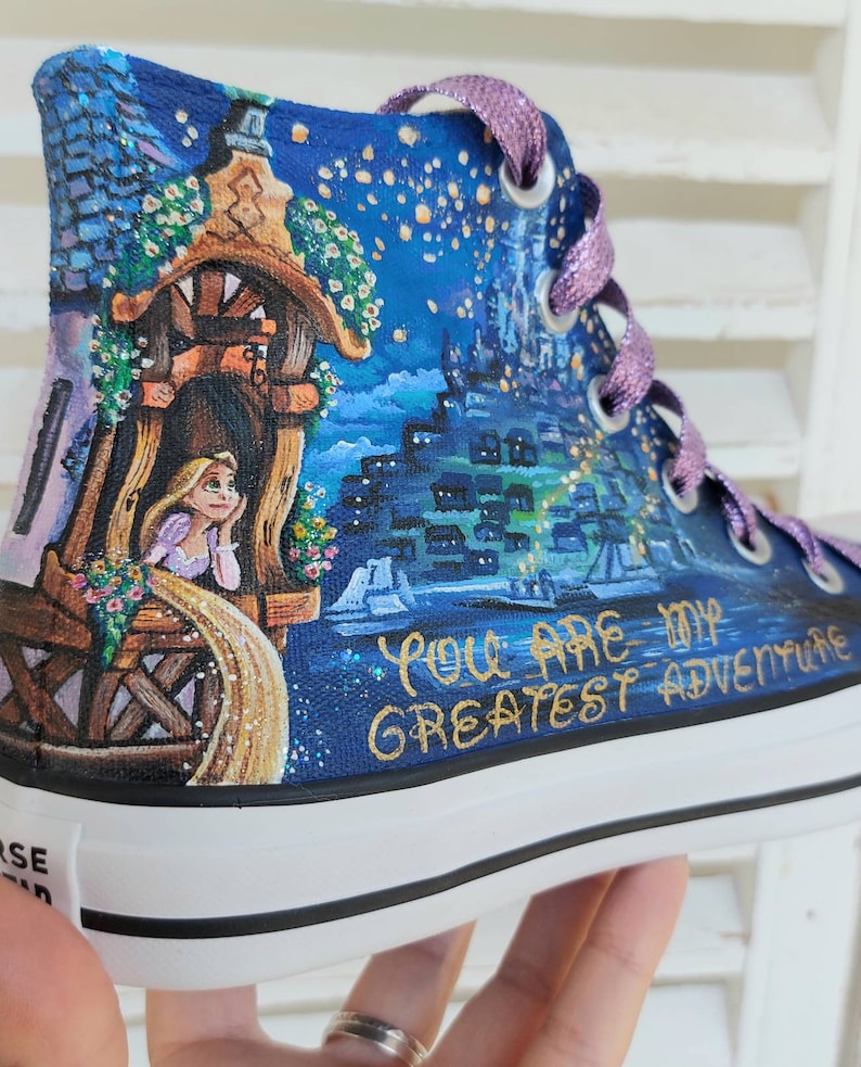 Rapunzel Shoes Tangled Shoes Disney Shoes Hand Painted | Etsy