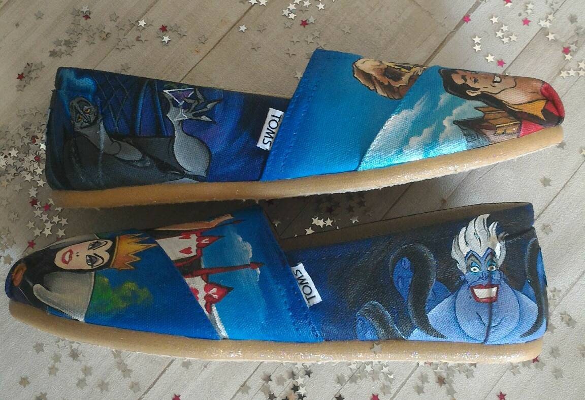 Disney Shoesdisney Princessesdisney Villains Custom Shoes | Etsy
