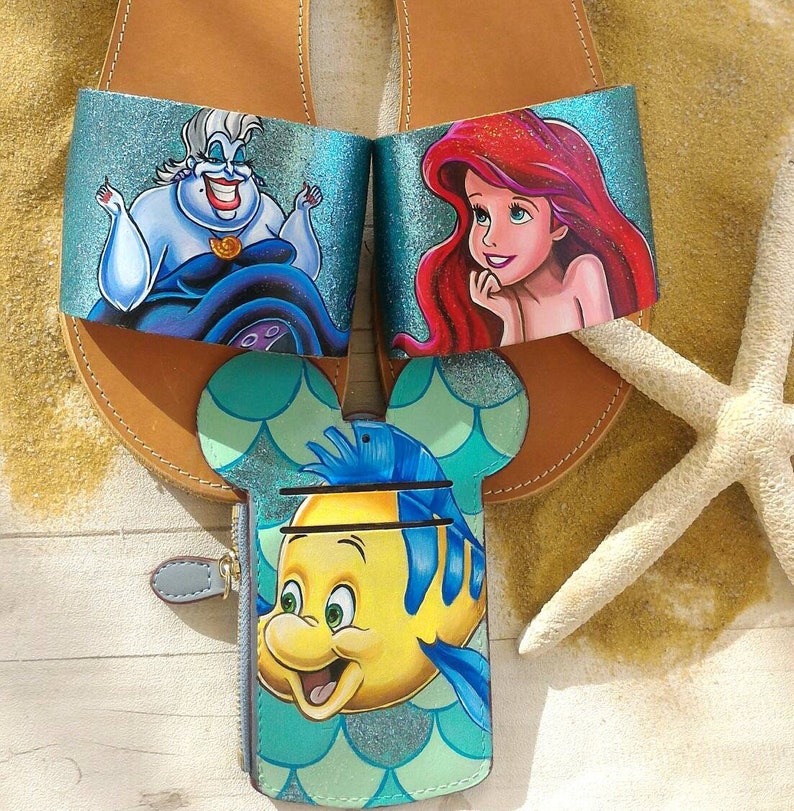 Leather Sandals ,disney Sandals,disney Style,ariel,the Little Mermaid ...
