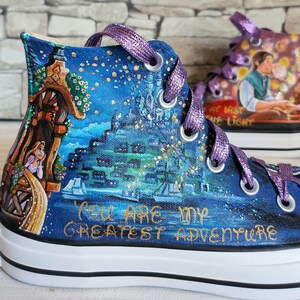 Rapunzel Shoes, Tangled Shoes, Disney Shoes, Hand Painted Shoes, Custom ...
