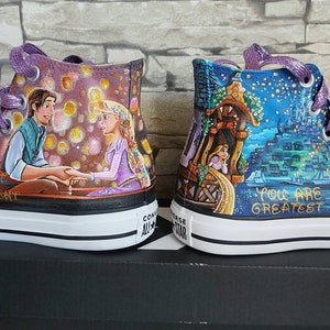 Rapunzel Shoes, Tangled Shoes, Disney Shoes, Hand Painted Shoes, Custom ...
