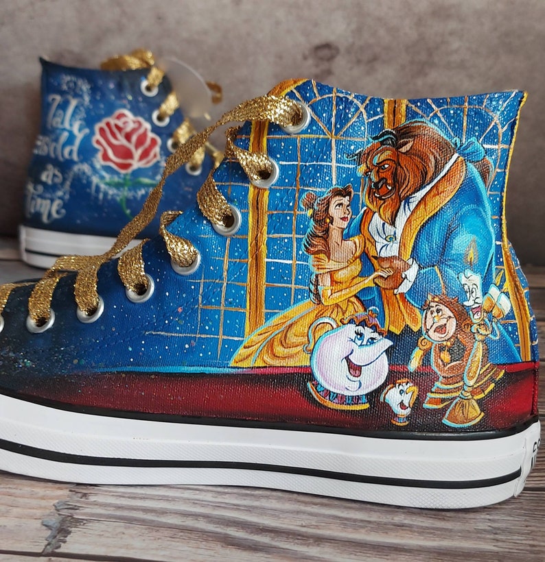 Disney Shoes ,beauty and the Beast Shoes ,beauty and the Beast ,hand ...
