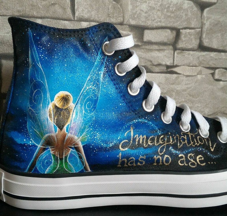Disney Hand Painted Shoes Disney Shoes Tinkerbell Shoes - Etsy