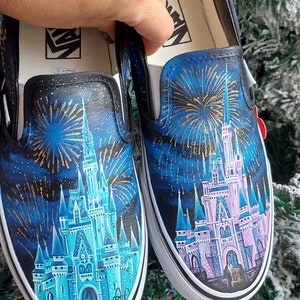 Disney Shoes, Hand Painted Shoes,disney Wedding Shoes, Disney Vans ...