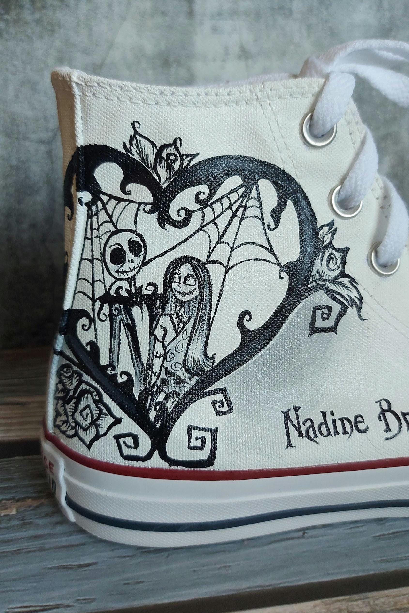 Nightmare Before Christmas Hand-painted Converse Shoes: Jack and Sally ...