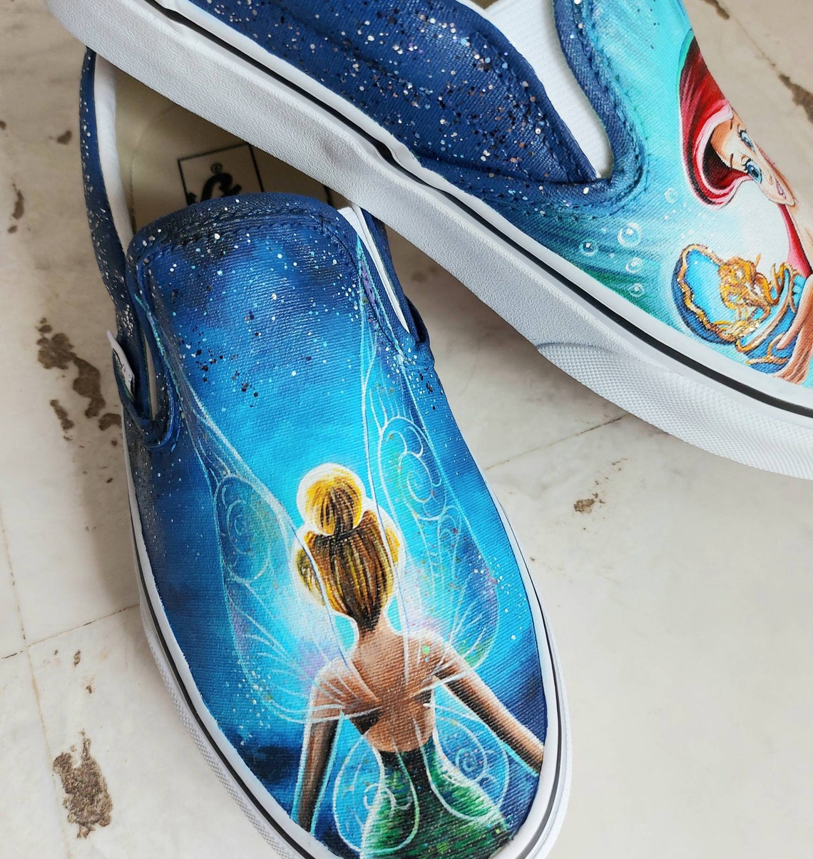 Disney Princesses Disney Shoes Hand Painted Shoeswedding | Etsy